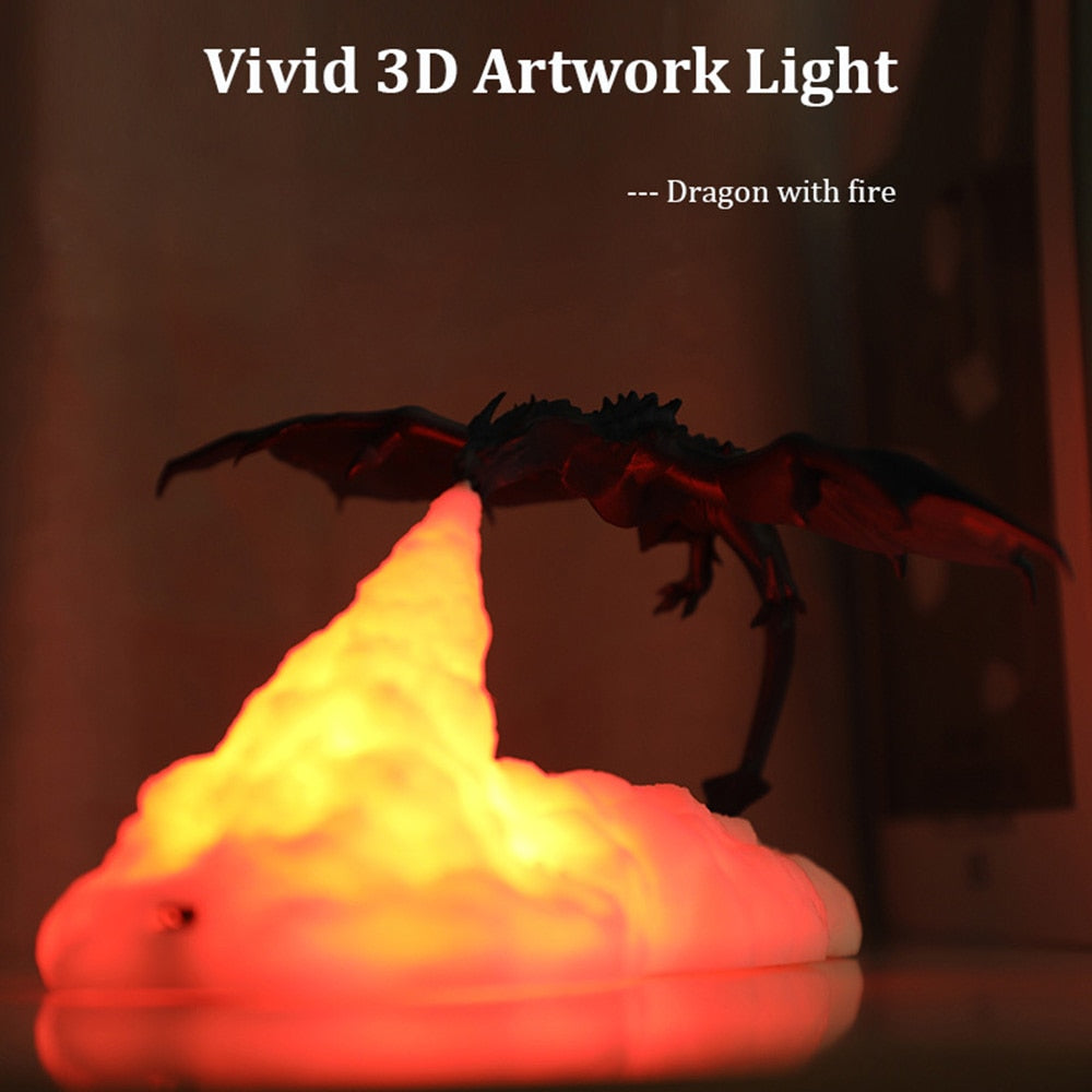 3D LED Realistic Dragon Lamp Night Light | StarkTrends